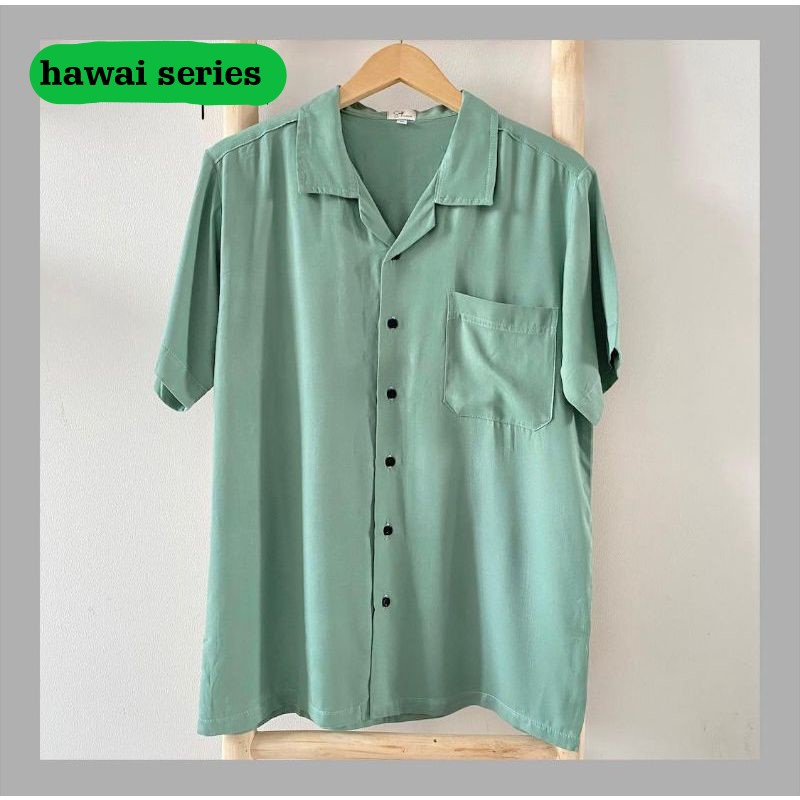 Jual KEMEJA POLOS LENGAN PENDEK HAWAIAN VINTAGE RETRO SHIRT KEMEJA ...