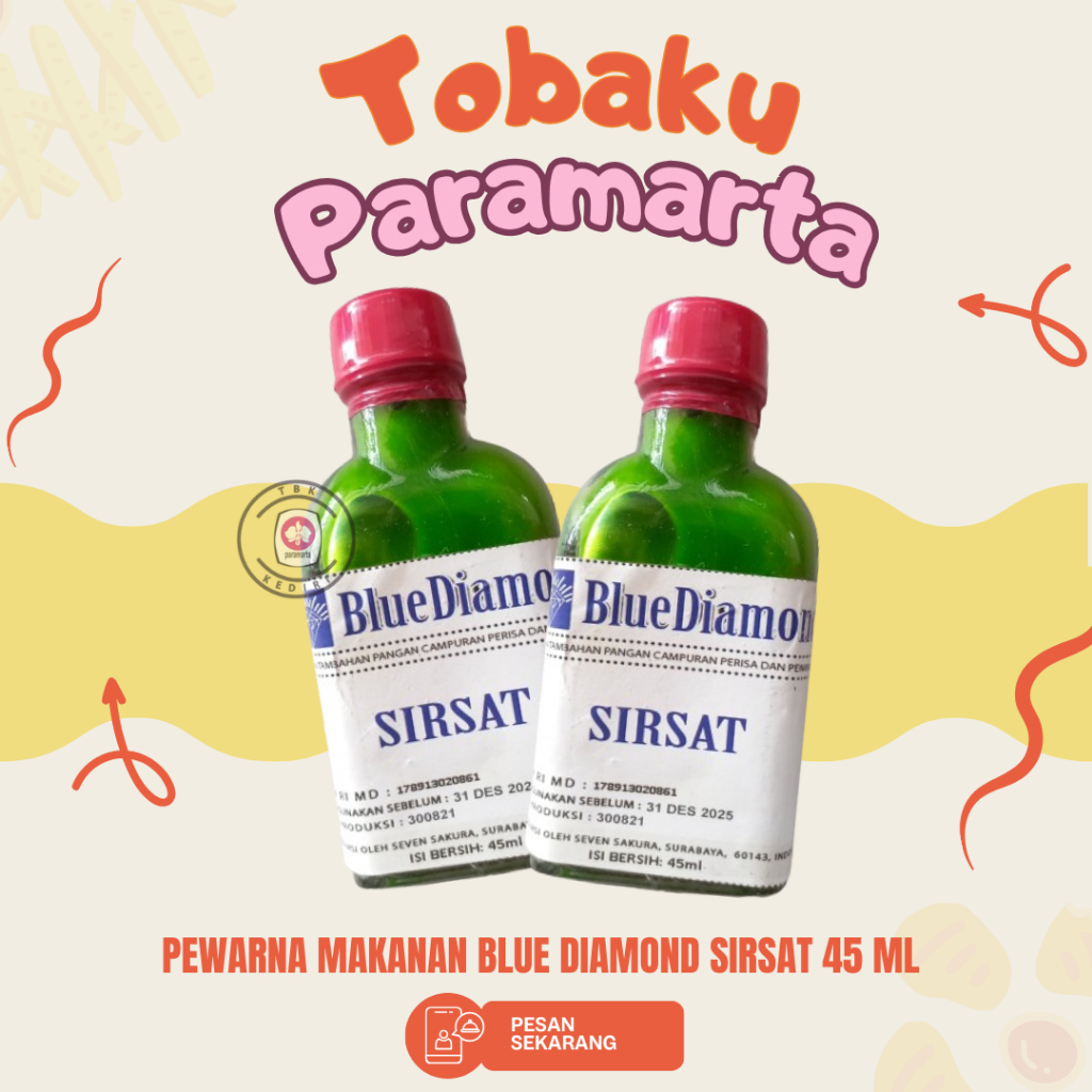 Jual PEWARNA DAN PERISA MAKANAN BLUE DIAMOND RASA SIRSAT 45 ML ...