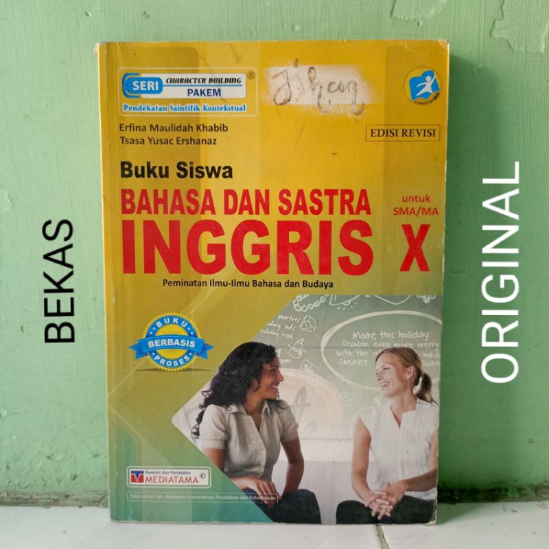 Jual Buku Bahasa dan Sastra Inggris Kelas 10 X 1 SMA MA Penerbit Mediatama Kurikulum 2013 Edisi ...