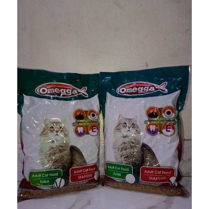 Jual omega cat rasa tuna dan seafood (kemasan 1 kg) | Shopee Indonesia