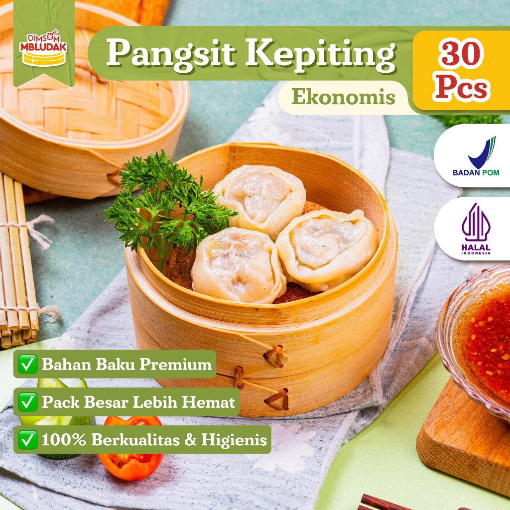 Jual Dimsum Mbludak Pangsit Kepiting Frozen Dimsum Ekonomis Halal 30 Pcs | Shopee Indonesia