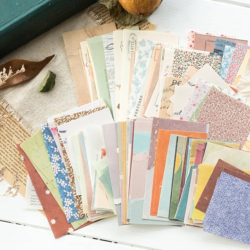 Jual 𝐃08 60 Lembar Kertas Vintage Scrapbook Dekor Journal Paper ...