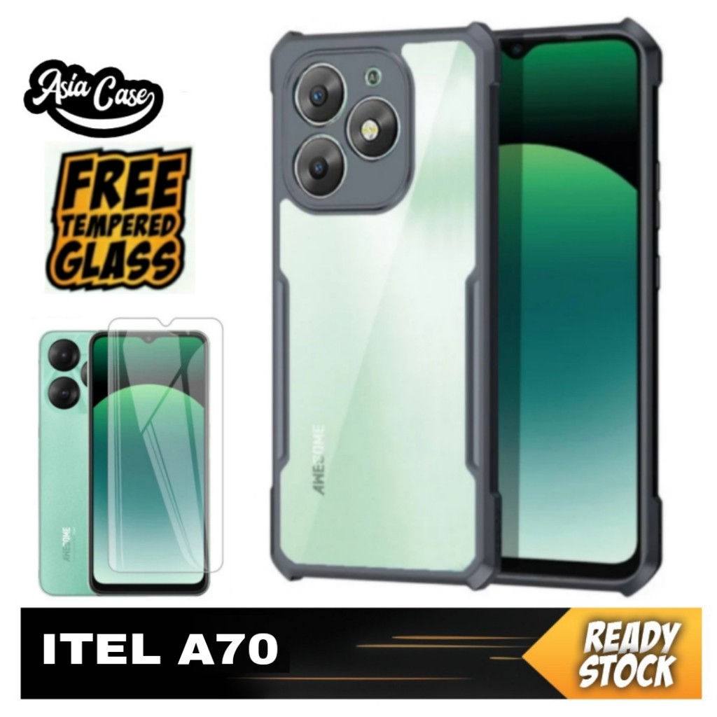 Jual Paket 2 IN 1 Case ITEL A70 Free Tempered Glass Bening Fusion ...