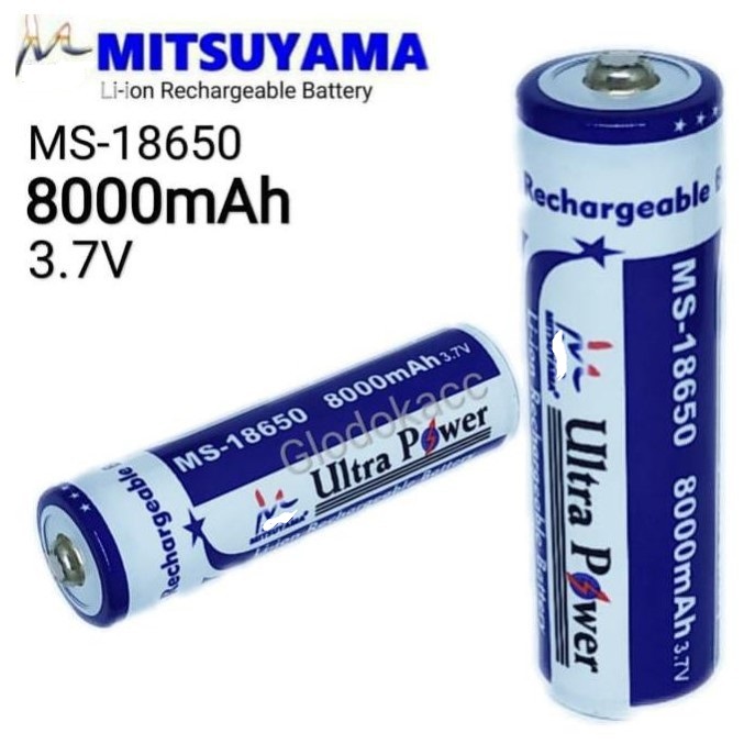 Jual BATERAI CAS 18650 Ultra Power 8000mAh Mitsuyama MS-18650 Rechargeable Battery Original ...
