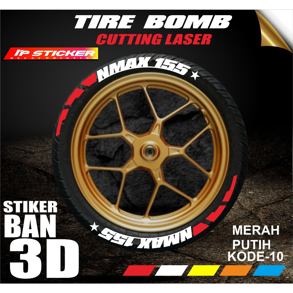 Jual Sticker Ban / Font Ban / Tire Bomb / 3D stiker ban ( NMAX 155 ) IP ...