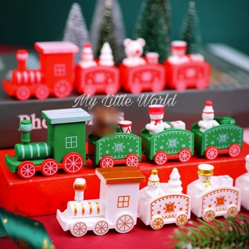 Jual Cute Christmas Train Miniatur Kereta Natal Topper Cake Hiasan Kue ...