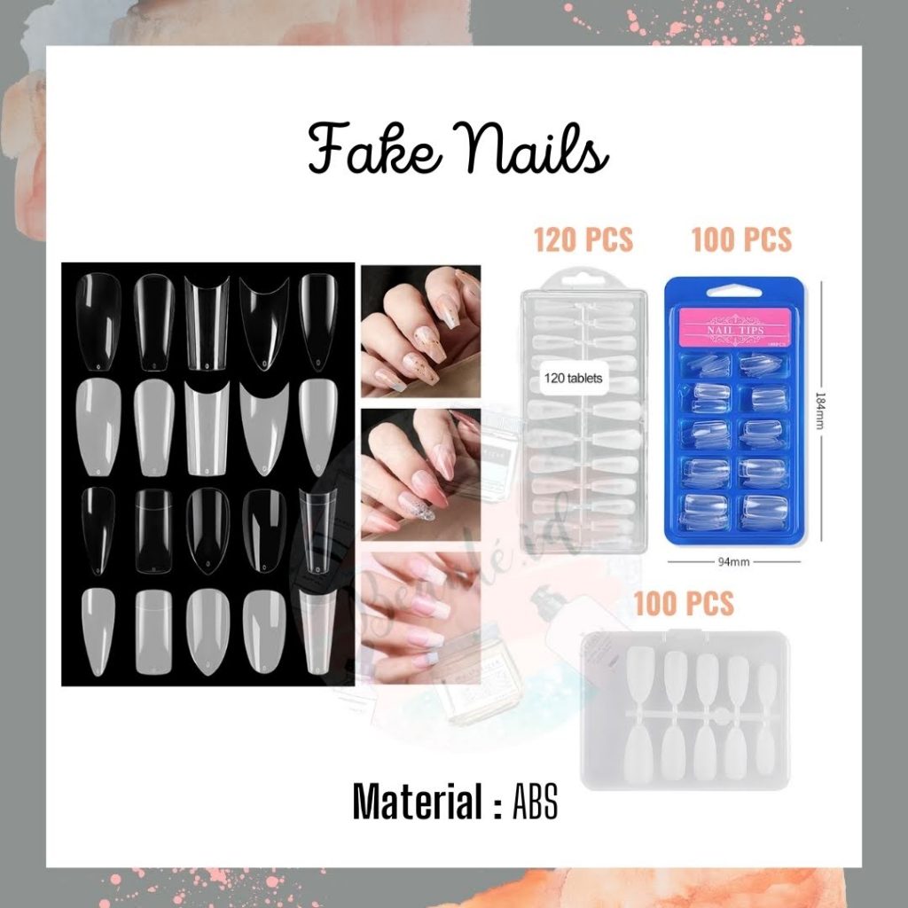 Jual Fake Nails / Kuku Palsu Isi 100pcs Warna Transparan Bening ...