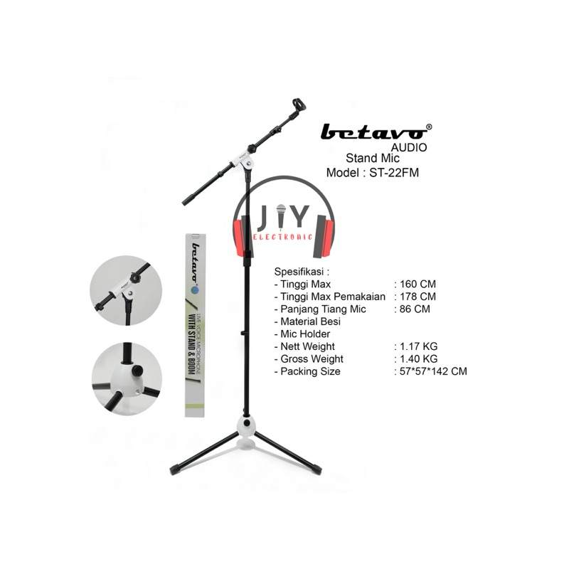 Jual Stand Microphone Stand Mic Tiang Mic Betavo ST-22 ST 22 ST22 Full ...