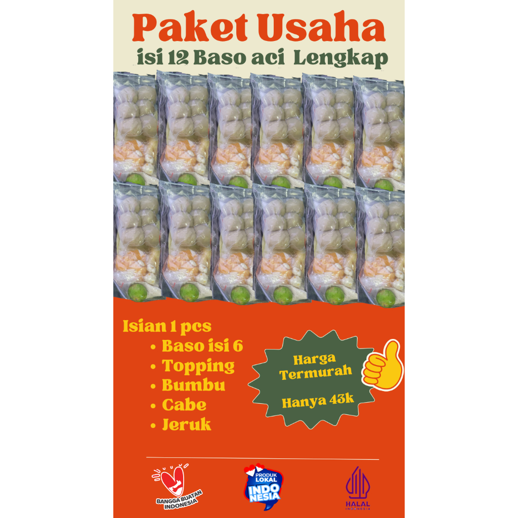 Jual PAKET 12 bungkus BASO ACI HOMEMADE boci isi 6 bakso aci termurah ...