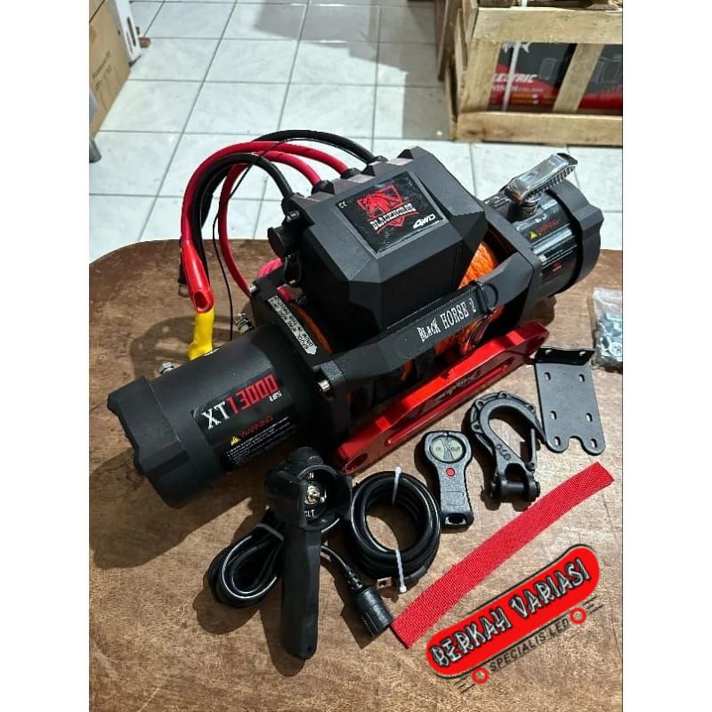 Jual BLACK HORSE GEN 2 WINCH 13.000 IBS 12V TALI PLASMA SYTHETIC ...