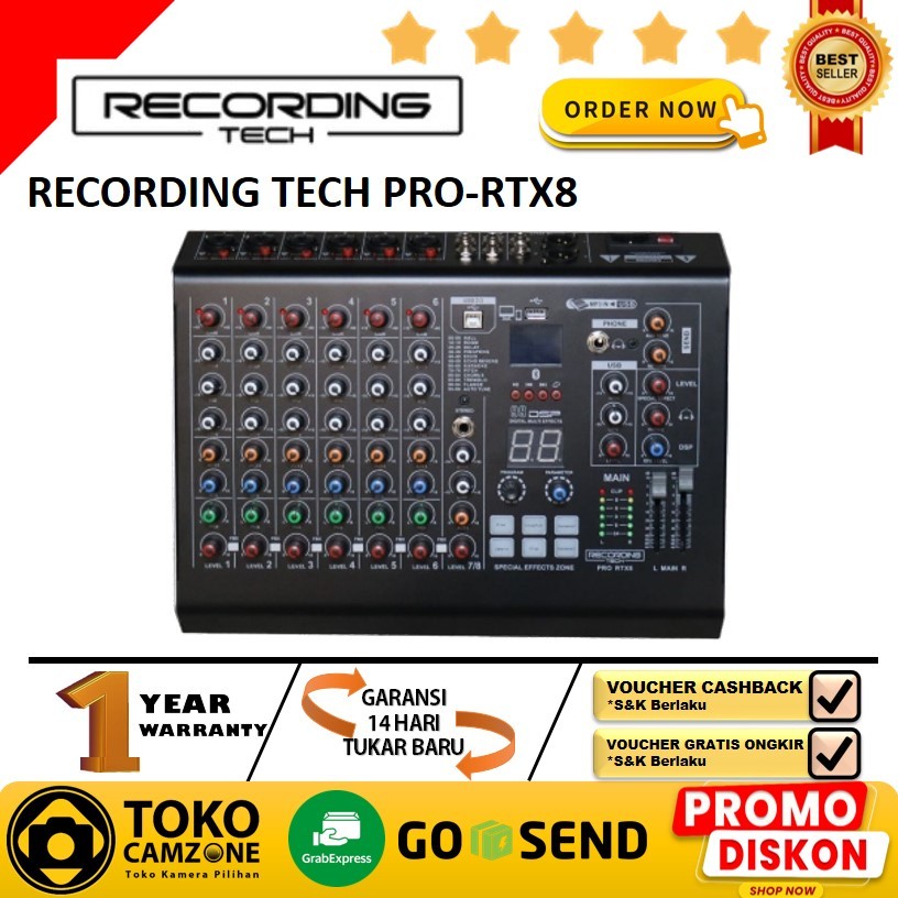 Jual Recording Tech PRO-RTX8 - Podcasting Mixer with Bluetooth and DSP ...