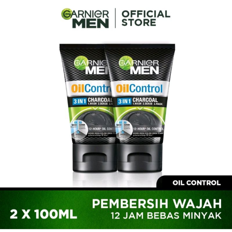Jual Garnier Men Oil Control 3in1 Charcoal 100 ml | Shopee Indonesia