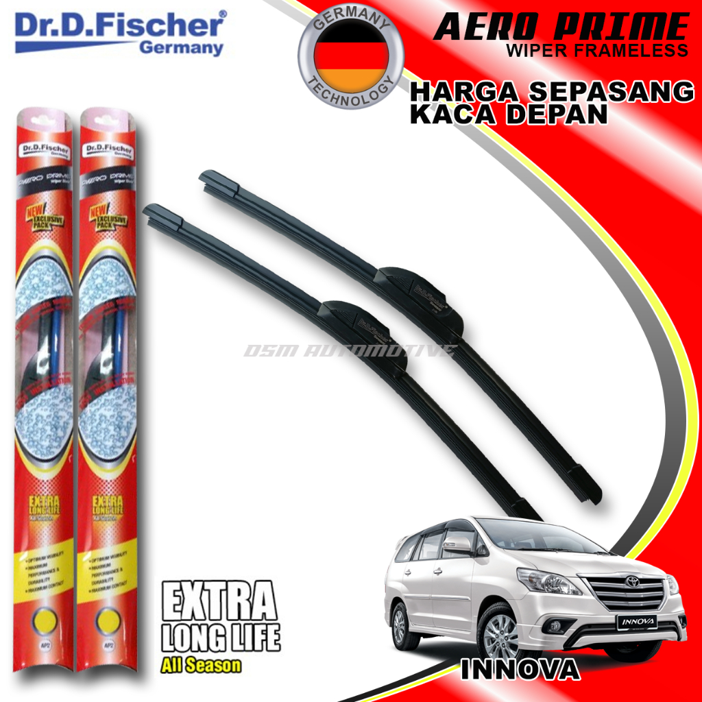 Jual Wiper Mobil Frameless Sepasang Kaca Depan Innova Dr D Fischer Aero ...