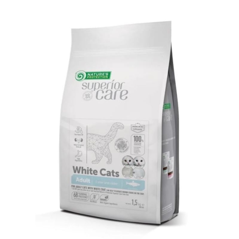 Jual Nature Protection White Cats With Coat Adult Cat Food 1.5kg ...