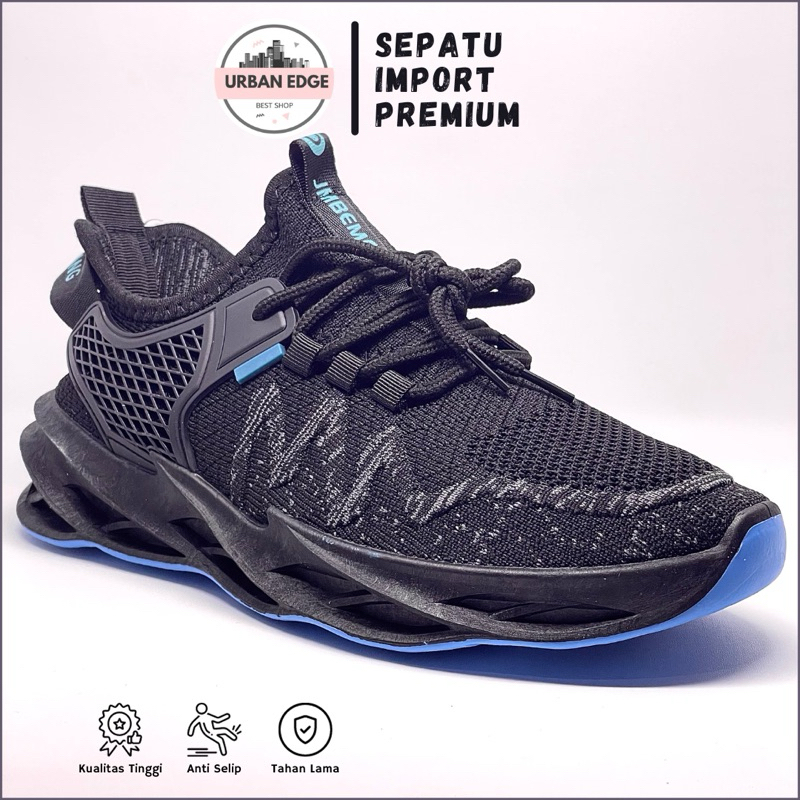 Jual Sepatu Pria Sneakers Sepatu Cowok Hitam Sport Casual Sepatu Cowok Fashion | Shopee Indonesia