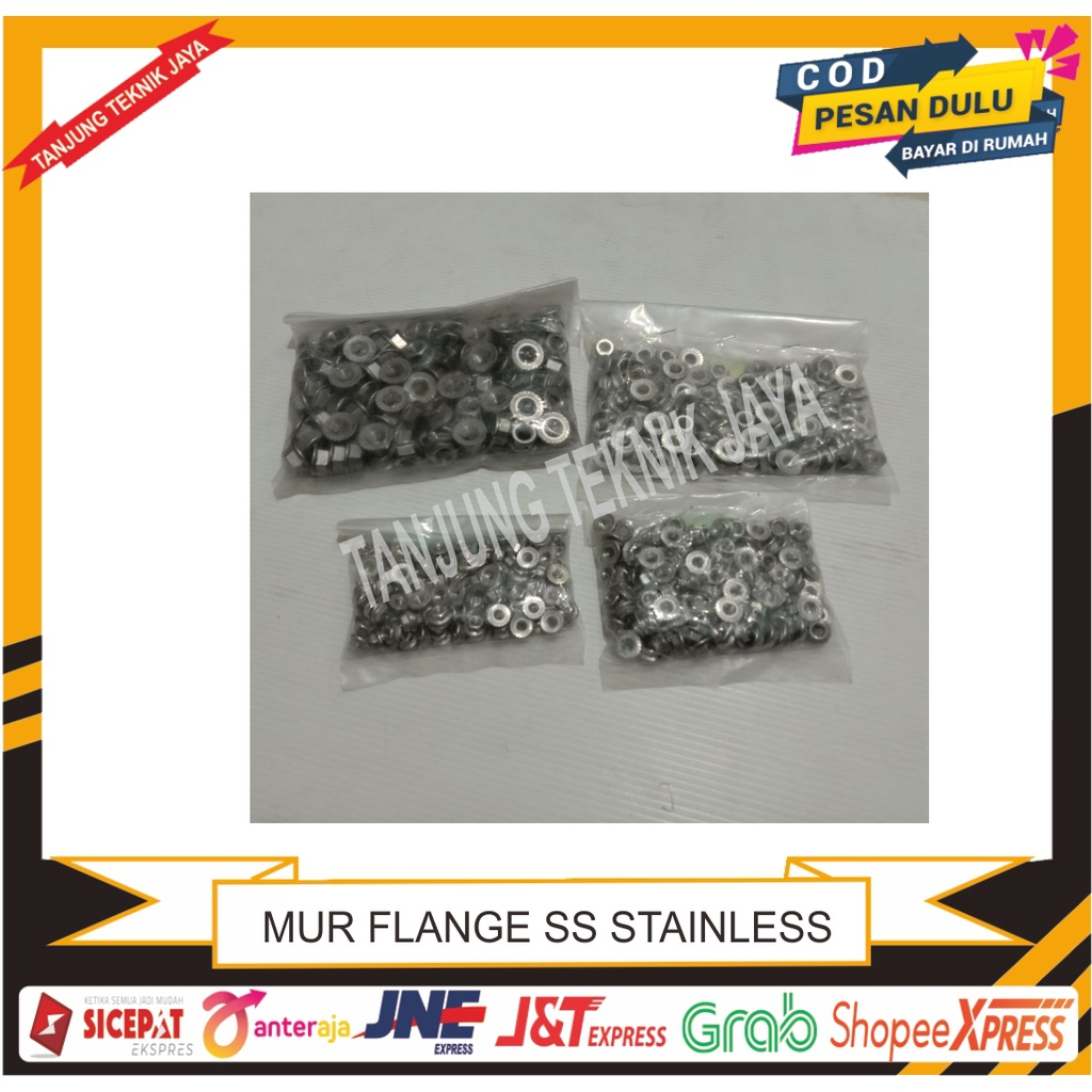 Jual 5 PCS MUR FLANGE STAINLESS/MUR FLANGE SSM4 M5 M6 M8 M12 SUS 304 ...