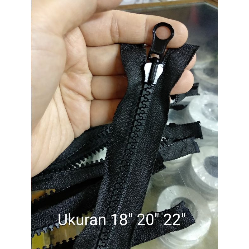 Jual Resleting Jaket Vislon Bolak Balik HITAM 16" 18" 20" 22" ( 1 lusin ) | Shopee Indonesia