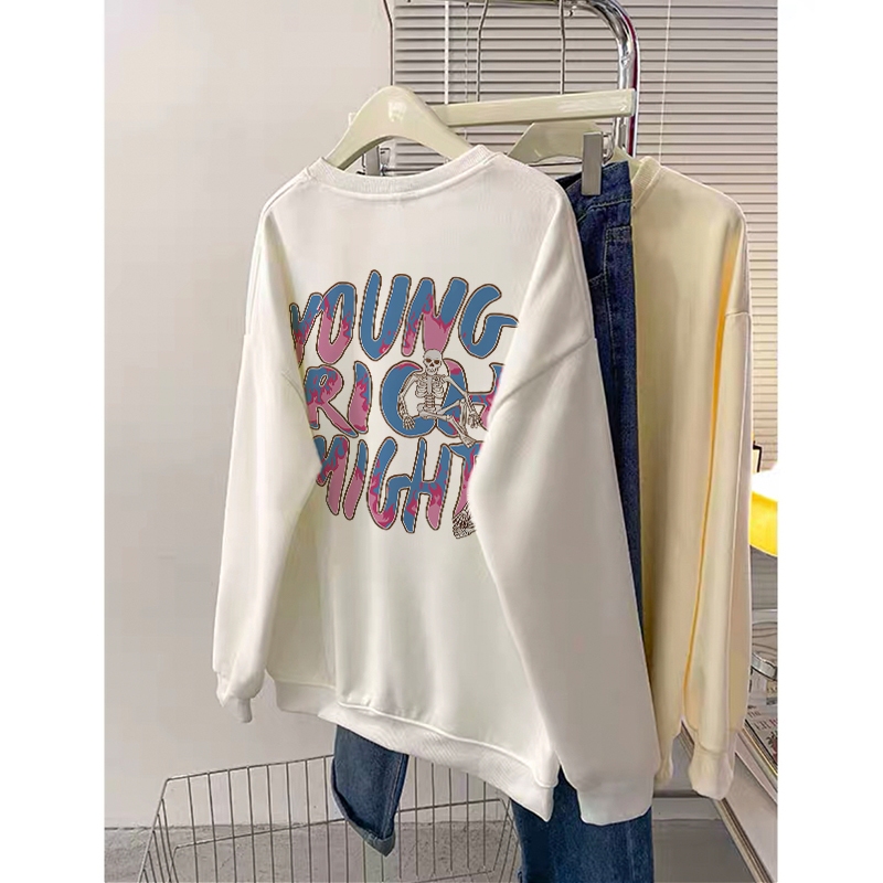 Jual Forteid A1055 Atasan White Oversize Graffiti Huruf Merah Muda ...