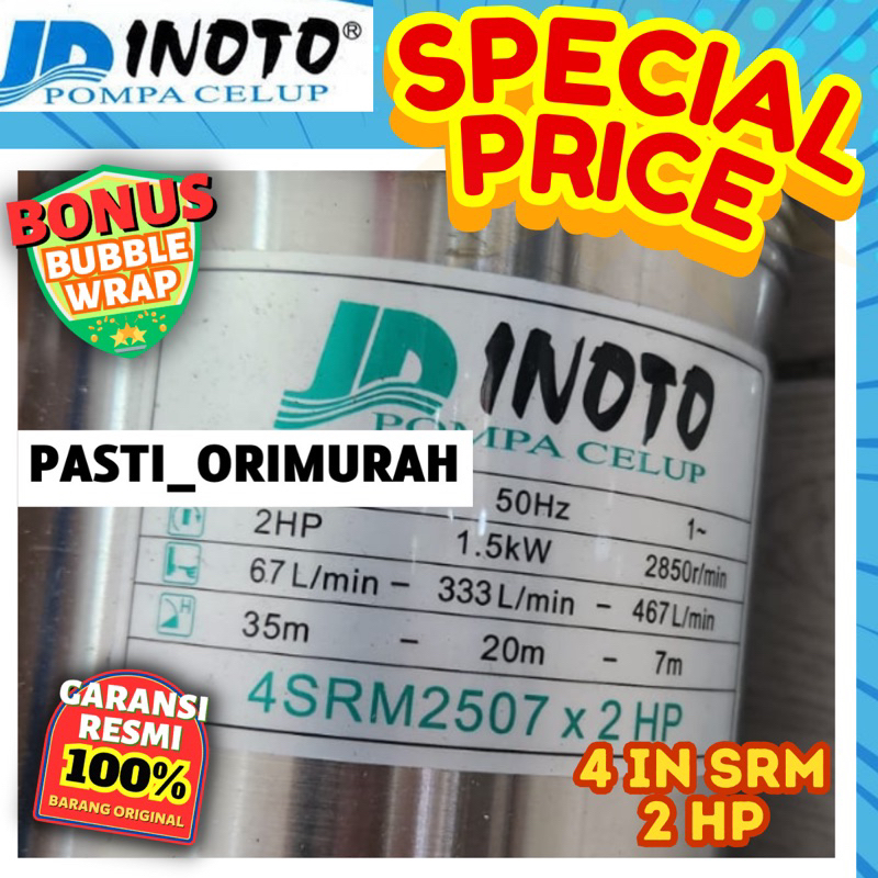 Jual Submersible Pump Inoto 2HP 2 HP + Control Box Pompa Satelit Inoto ...