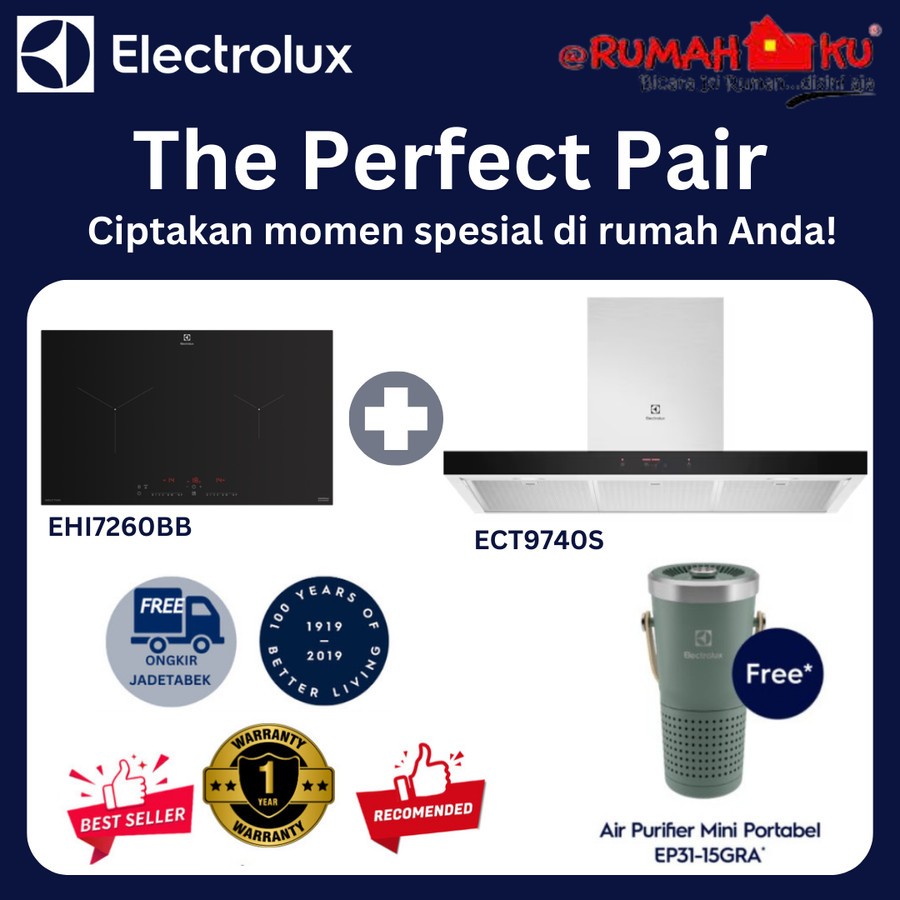 Jual ELECTROLUX Paket Perfect Pair Cooker Hood ECT9740S + Kompor ...