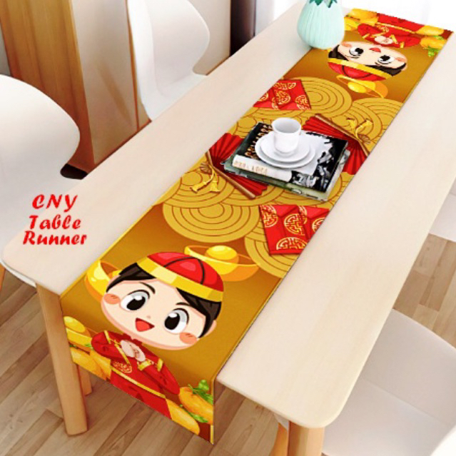 Jual CNY Table Runner LINEN RAMI Taplak Meja Imlek ADA FURING Taplak ...