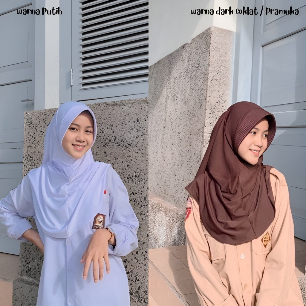 Jual Hijab Sekolah SD SMP SMA Sporty (S,M,L) Jilbab Sport Volly Instan | Bergo Sport | Bergo ...