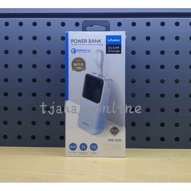 Jual Vivan VPB-D30 PowerBank 30000mAh 3 Output Fast Charging 22.5W ...