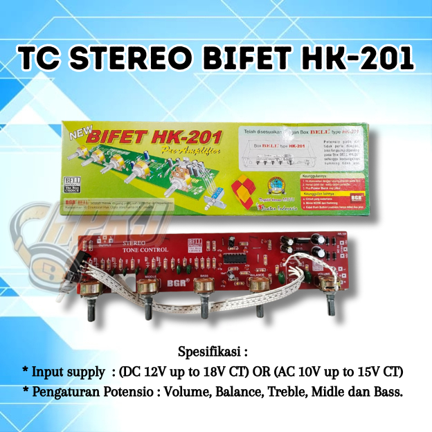 Jual KIT STEREO TONE CONTROL BIFET HK-201 Kit tc stereo bifet hk 201 BELL | Shopee Indonesia