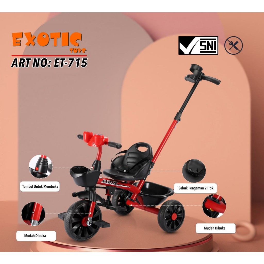Jual Sepeda Roda Tiga Exotic ET715 | Shopee Indonesia
