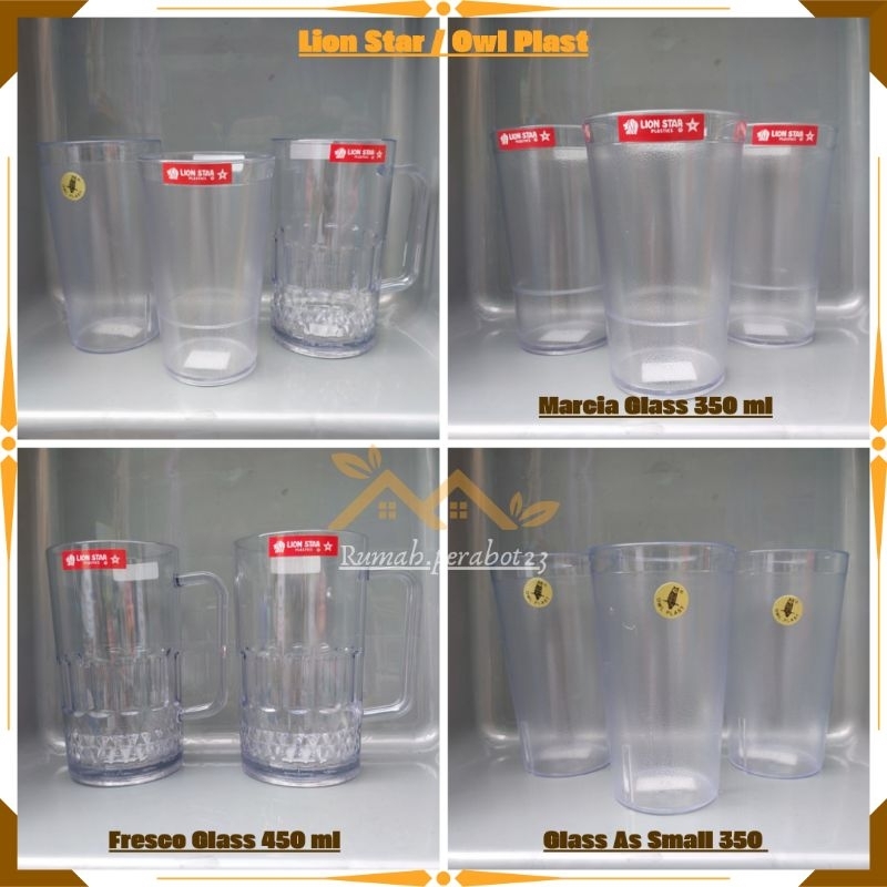 Jual LION STAR Gelas Dengan Gagang Acrylic / Glass With Handle Fresco ...