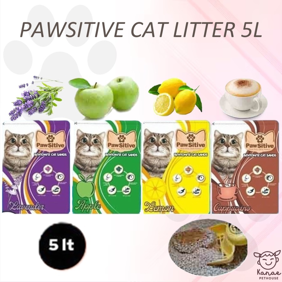 Jual Pawsitive Pasir Cat Litter Bentonite Kucing Gumpal Wangi 5.5L ...