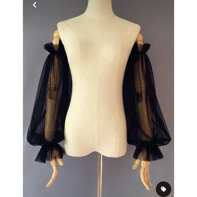 Jual Longsleeve lengan panjang tile lengan terompet puff gembung lepas ...