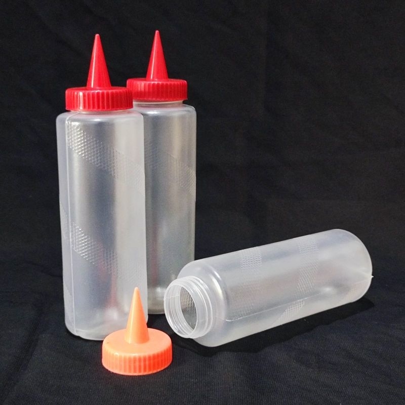 Jual Botol mayones tutup lancip /botol kecap/botol mayones transparan ...