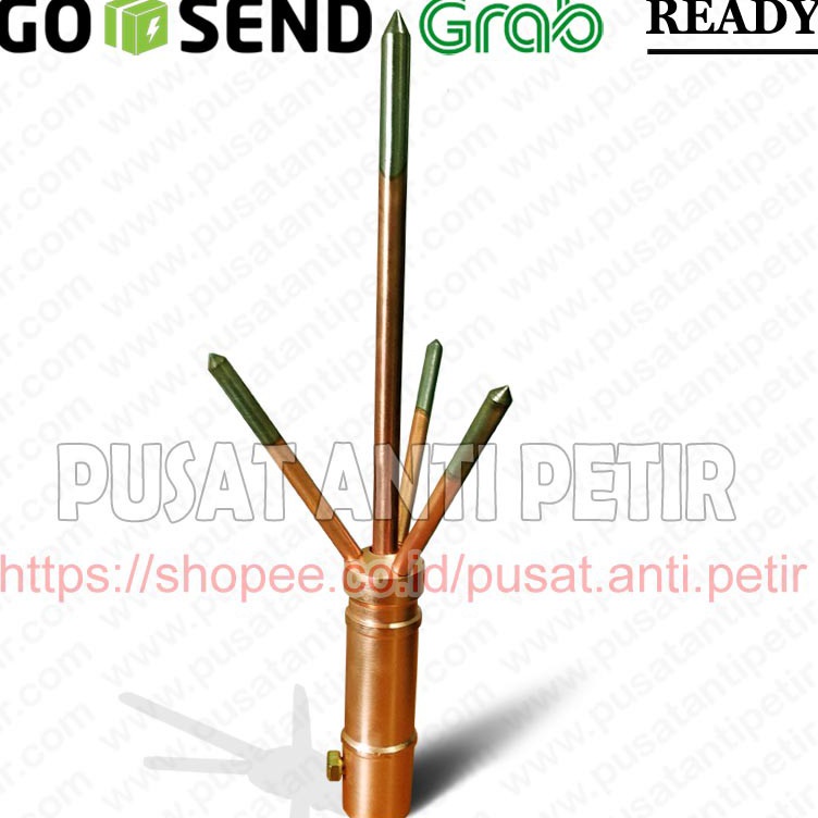 Jual Penangkal Petir Trisula Splitzen Tombak Anti Petir Drat 34 inch f ...