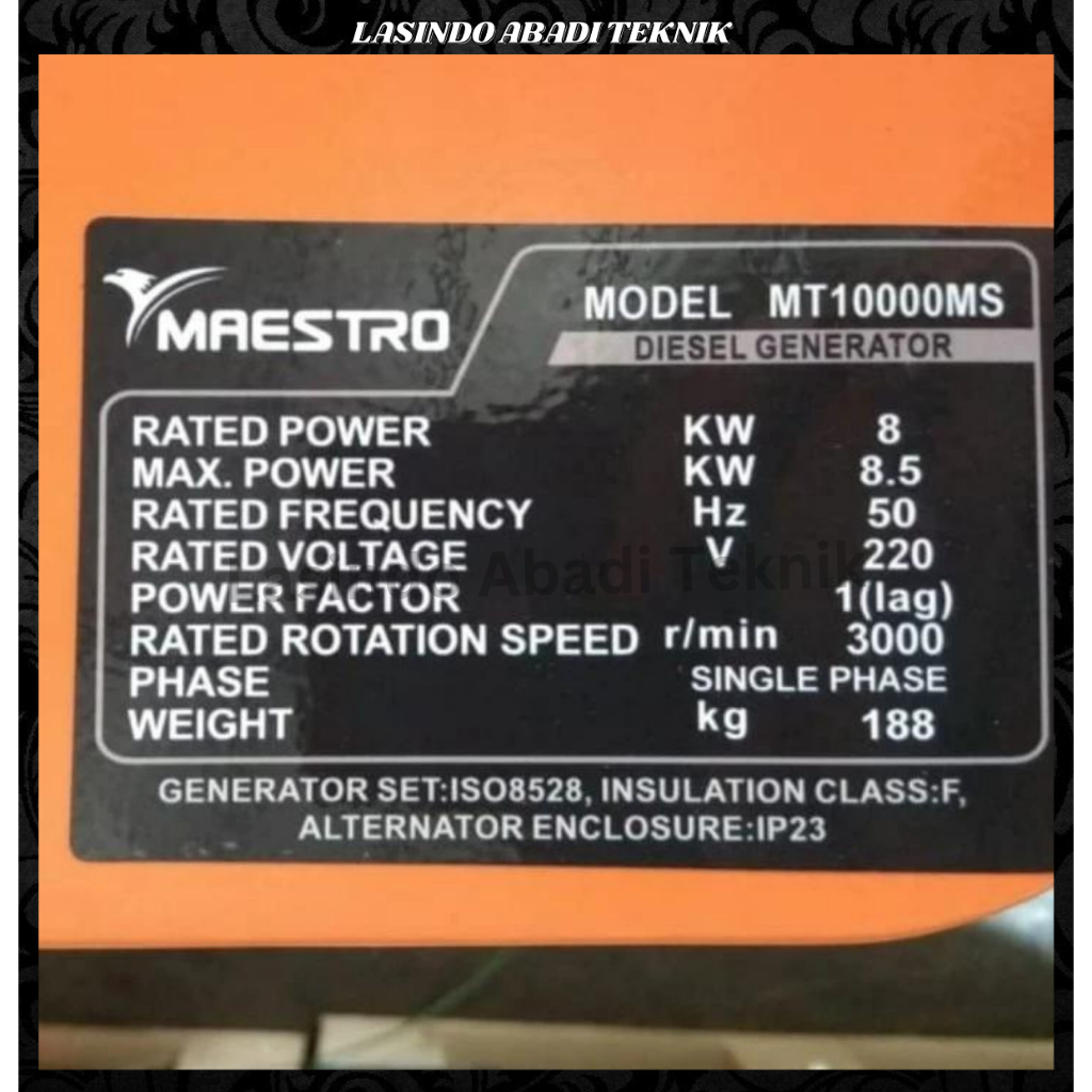 Jual Genset Silent Maestro MT10000MS MT 10000 MS 8000 Watt | Shopee ...