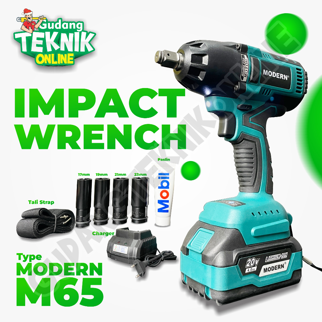Jual Cordless Impact Wrench Modern M-65 20V / Mesin Pembuka Baut ...