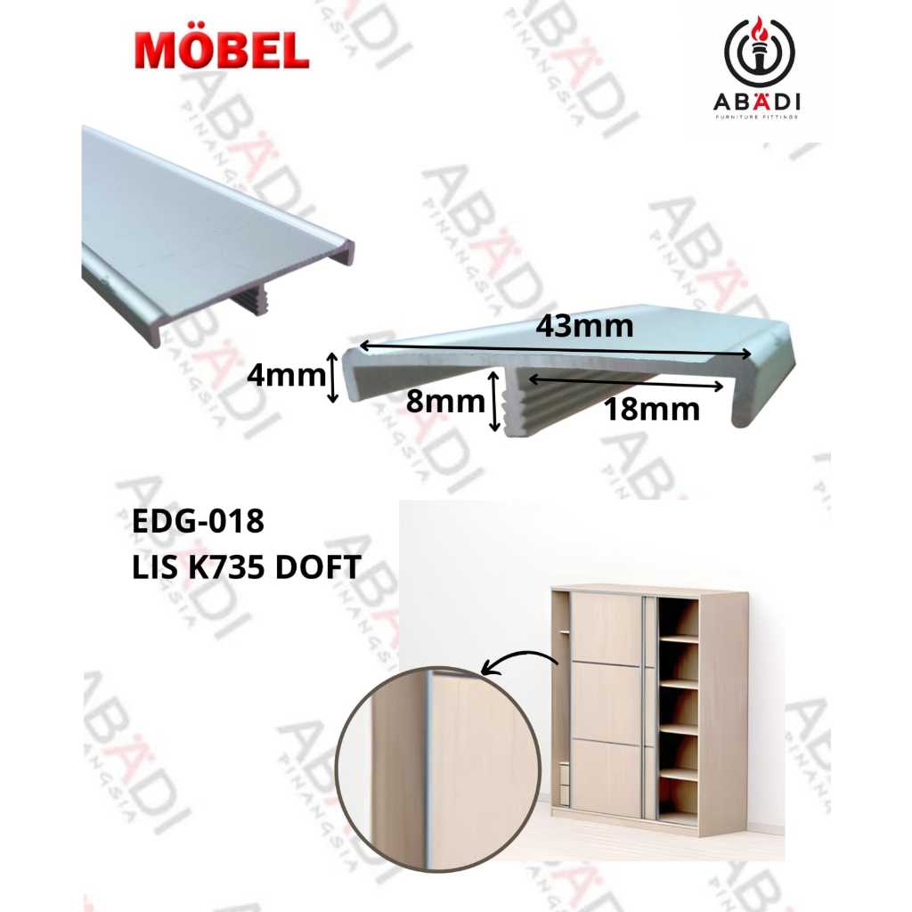 Jual Lis List Variasi Edging Alumunium Pinggiran Profil Frame Lemari ...
