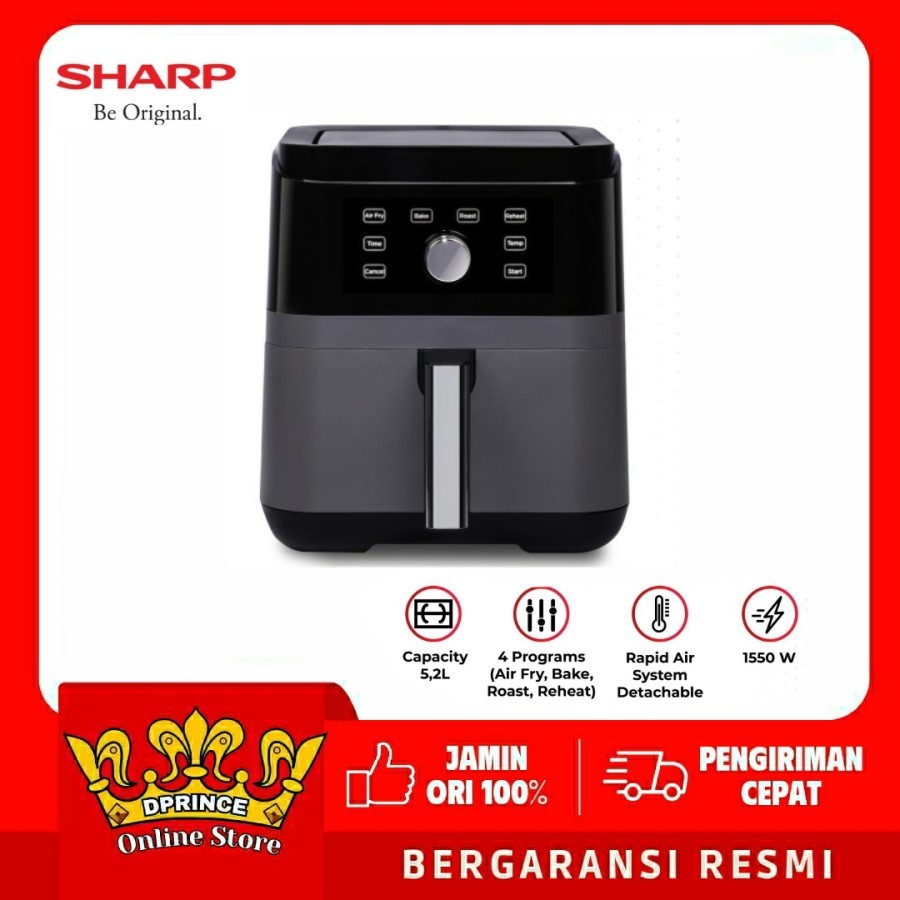 Jual SHARP Air Fryer KF-DP52BK dengan Rapid Air System | Shopee Indonesia