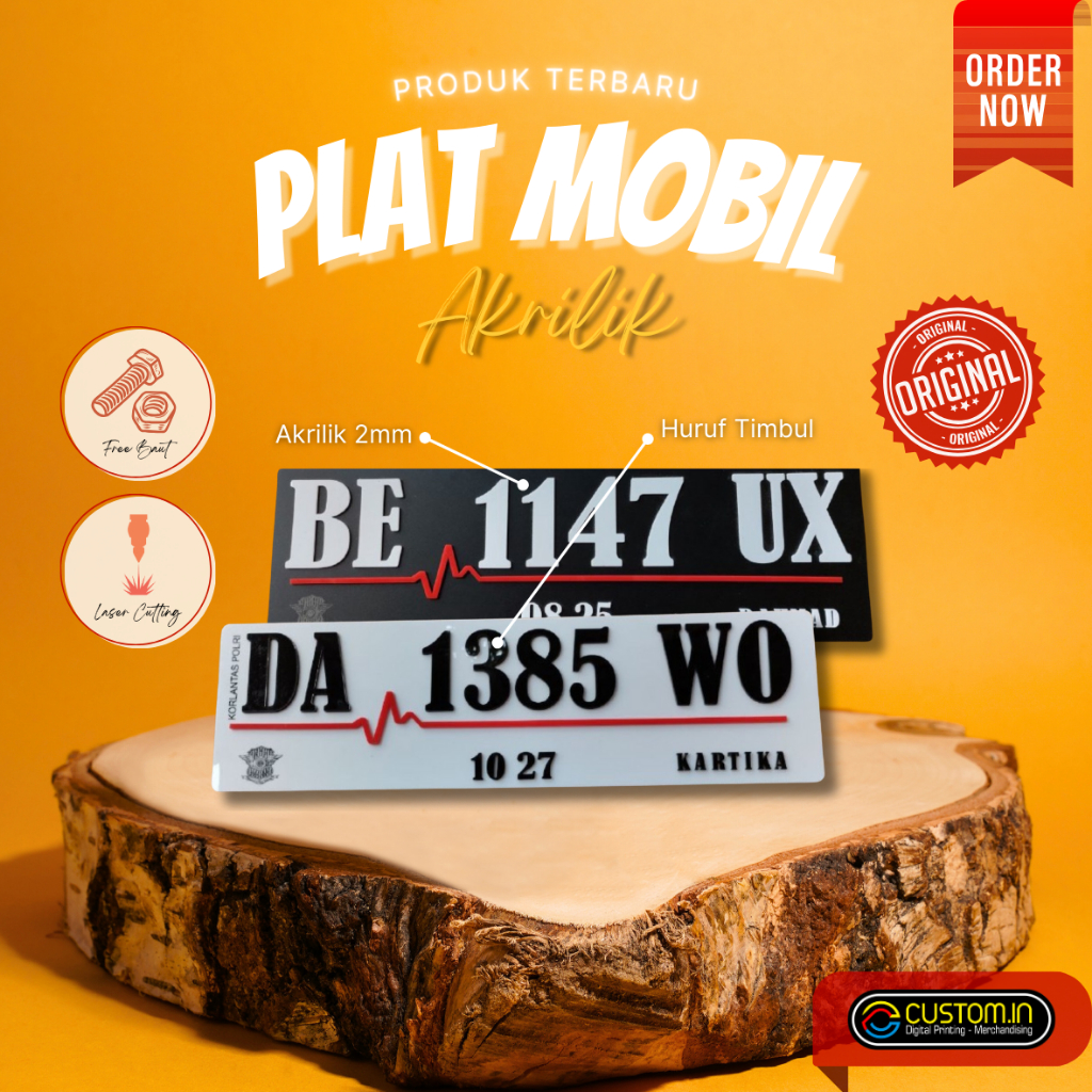 Jual PLAT NOMOR MOBIL VARIASI HURUF TIMBUL AKRILIK ACRYLIC CUSTOM ...