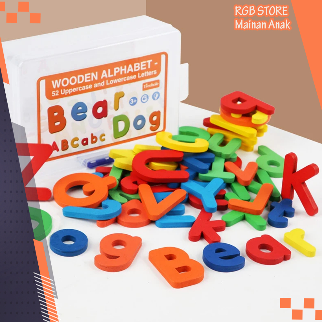 Jual Alfabet Kayu Huruf Abjad Besar Kecil - Mainan Edukasi Anak ...