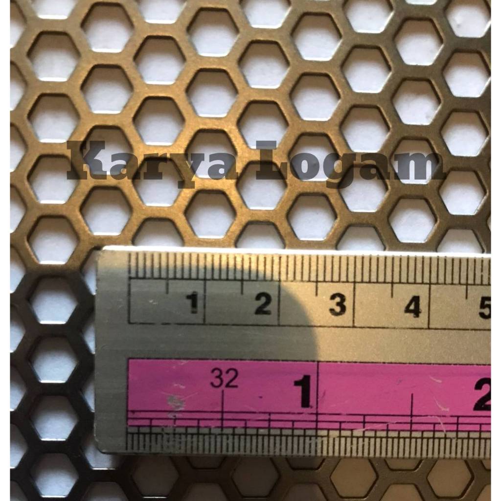 Jual Plat Lubang Hexagonal Segi Enam 1.2 mm x 1.2M x 2.4M x dia. lubang ...
