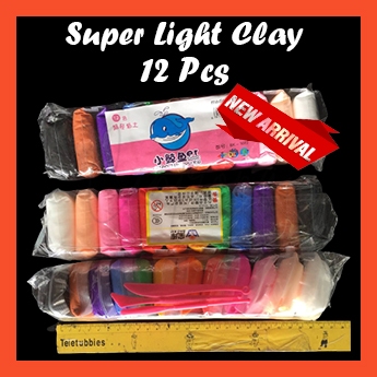 Jual Super Light Clay (Warna Warni) 1 Set isi 12 Clay Berat 6 gram ...