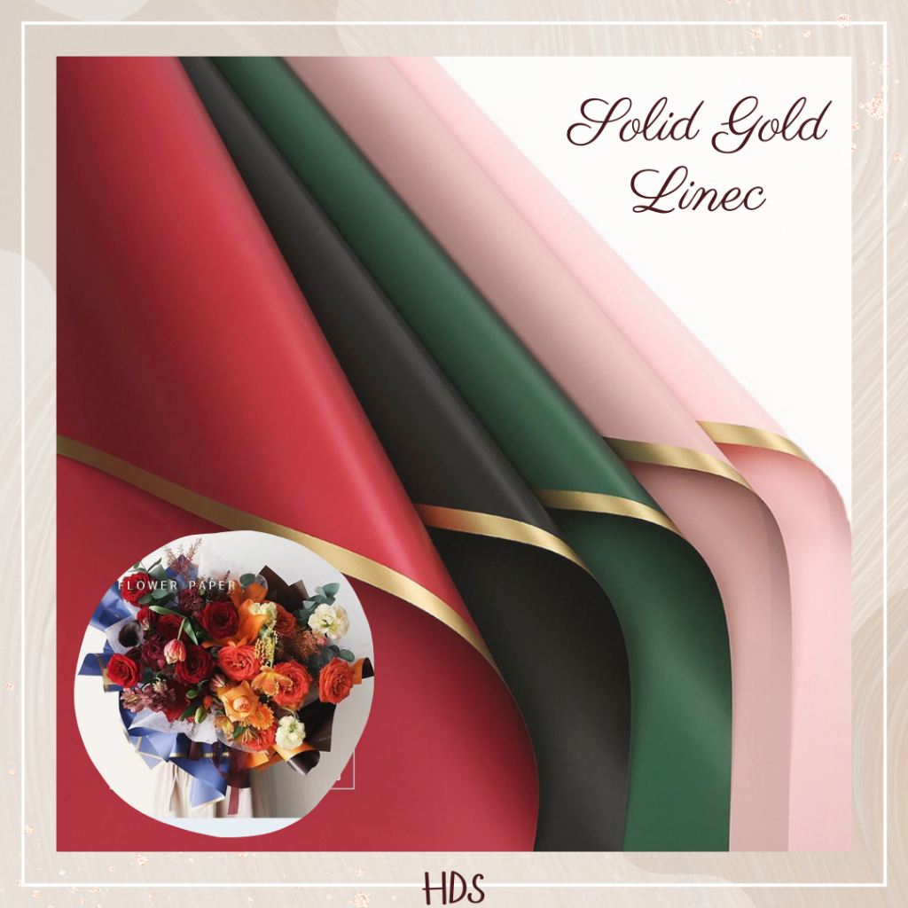Jual HDS FLOWER WRAPPING SOLID GOLD LINE COLOR CELLOPHANE KERTAS BUKET ...