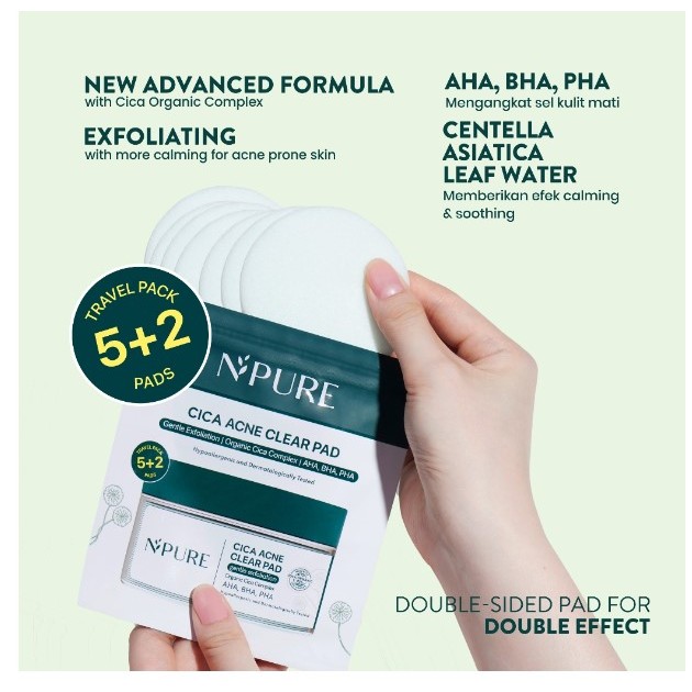 Jual NPURE Acne Clear Pad Cica Sachet ZipLock isi 5 100%ORI ClearPad ...