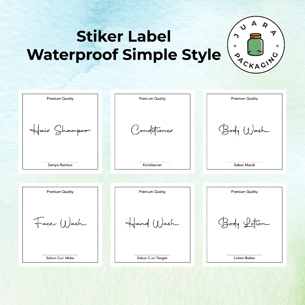 Jual Stiker Label BW Waterproof Simple Style – Stiker Vinyl Tahan Air ...