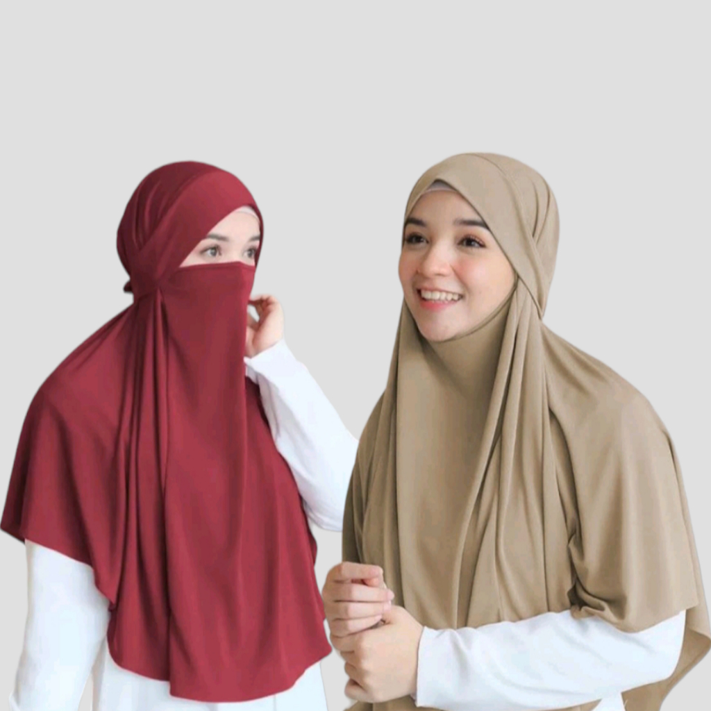 Jual French Khimar Lesti Kejora Bahan Jersey Bergo Cadar Tali French ...