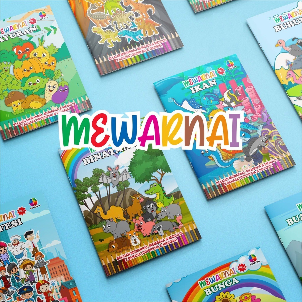 Jual BUKU MEWARNAI ANAK FULL WARNA BUKU MEWARNAI HEWAN TANAMAN BUAH ...