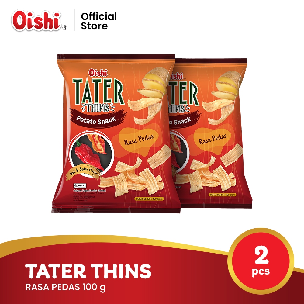Jual Tater Thins Rasa Pedas 100g - Twinpack | Shopee Indonesia