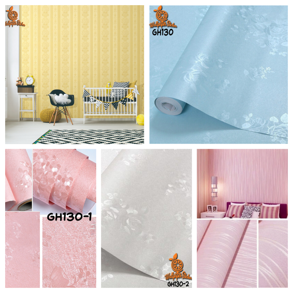 Jual TERMURAH PAKET 3 ROLL Wallpaper Dinding Kamar Tidur Wallpaper Sticker Dinding Motif Dan ...
