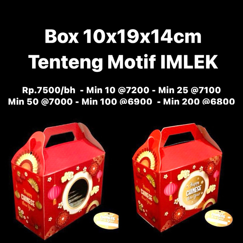 Jual Box 10x19x14cm Tenteng Motif IMLEK Muat 2 toples Tabung 800ml ...